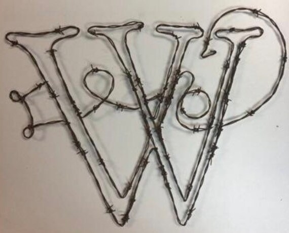 W With Accent Swirls Any Font or Letter Availablebarbed Wire - Etsy