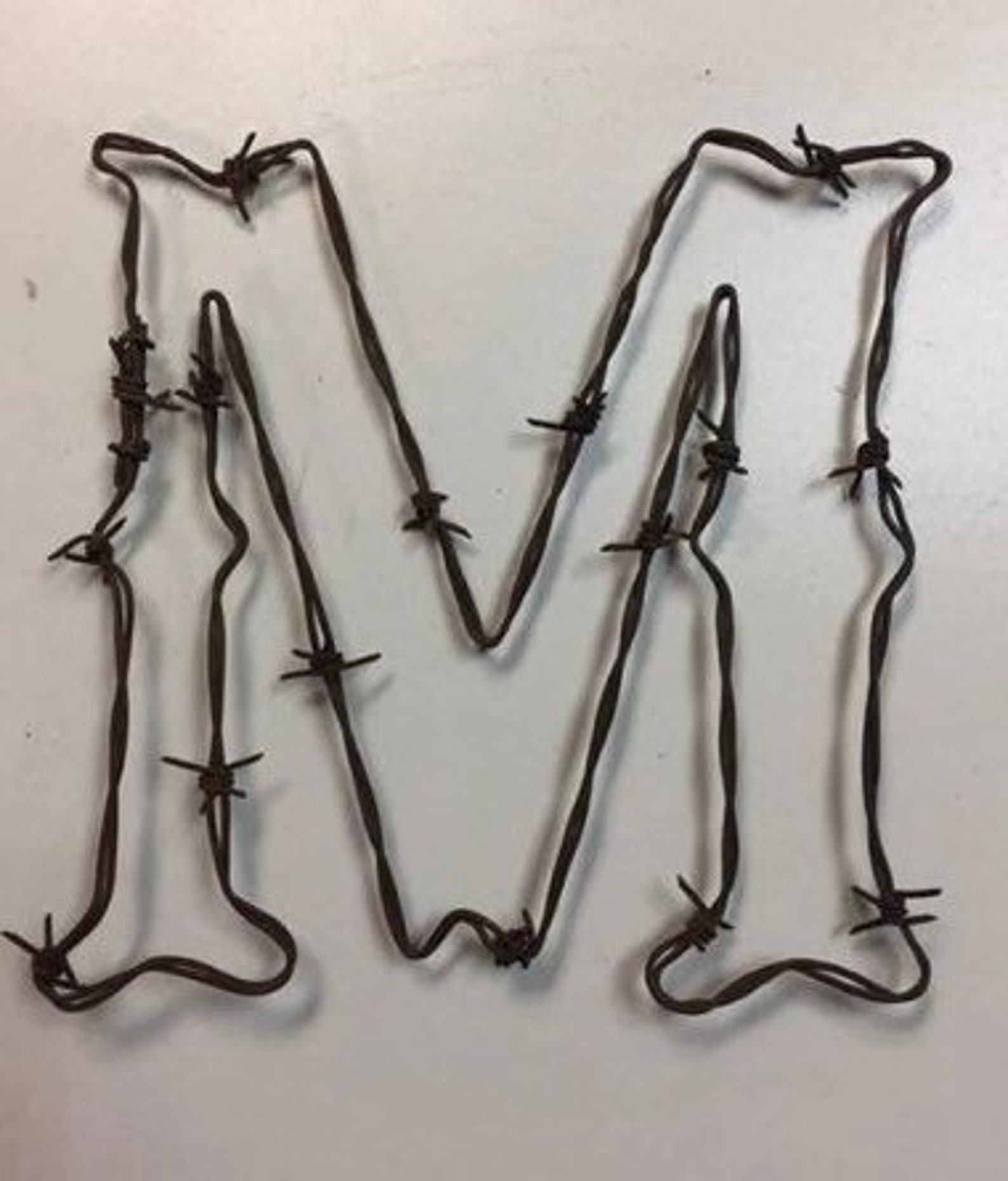 M, Initial, Barbedwire Art, Metal, Christmas, Anniversary,wedding ...