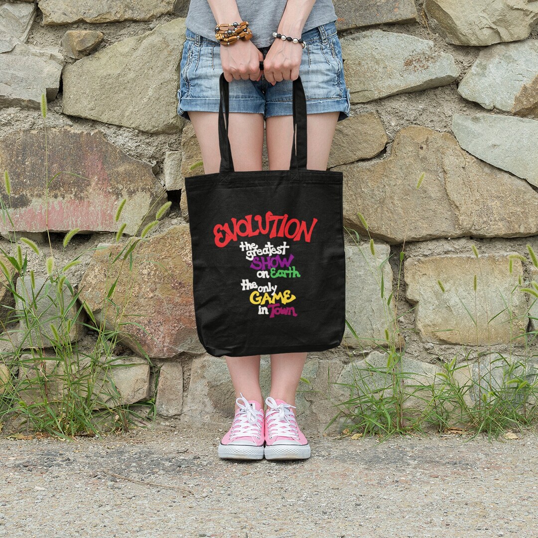 EVOLUTION: the Greatest SHOW on Earth... Tote Bag Black Purse Poem. 4 ...