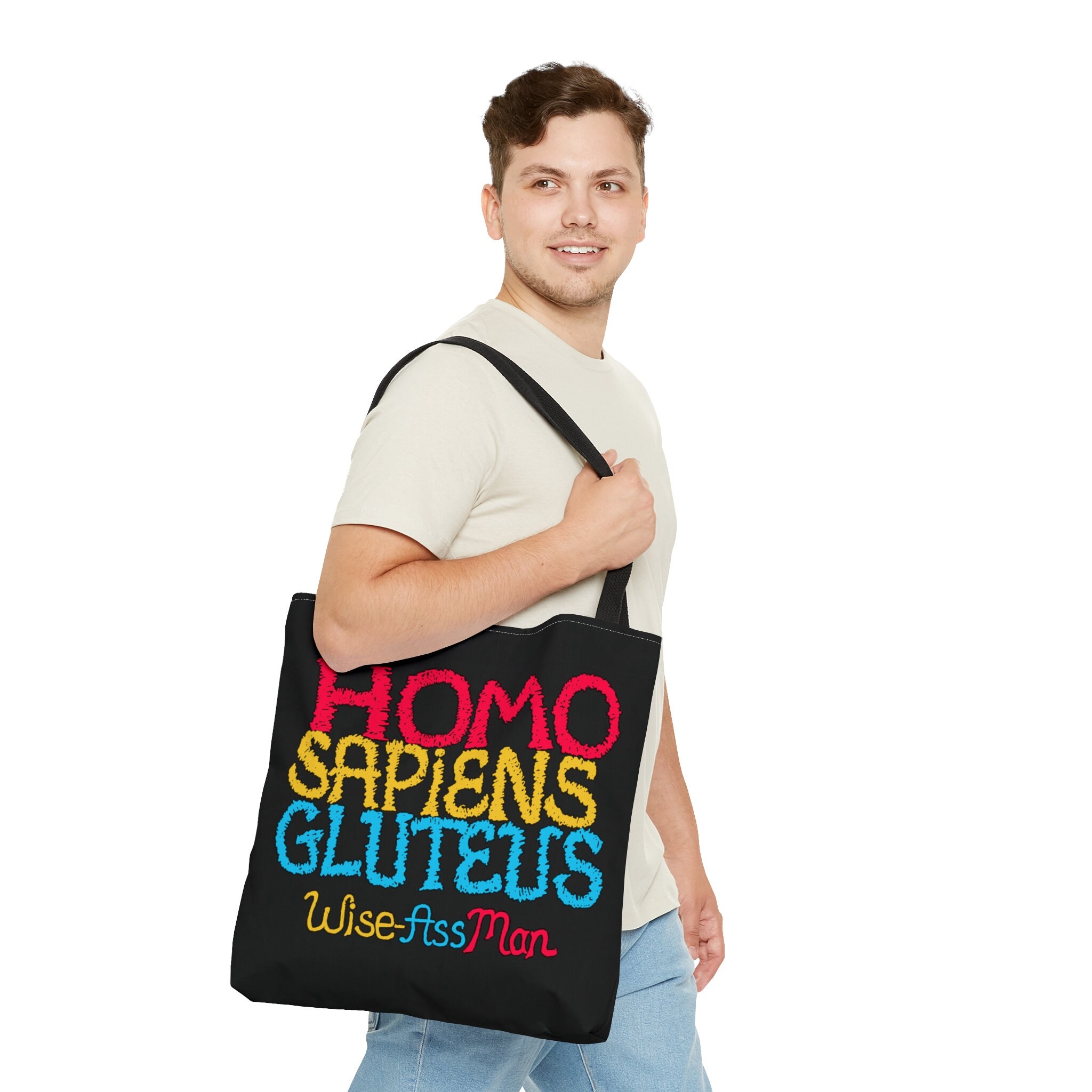HOMO SAPIENS GLUTEUS... Tote Bag Poem Pokes Fun Homo Sapiens - Etsy
