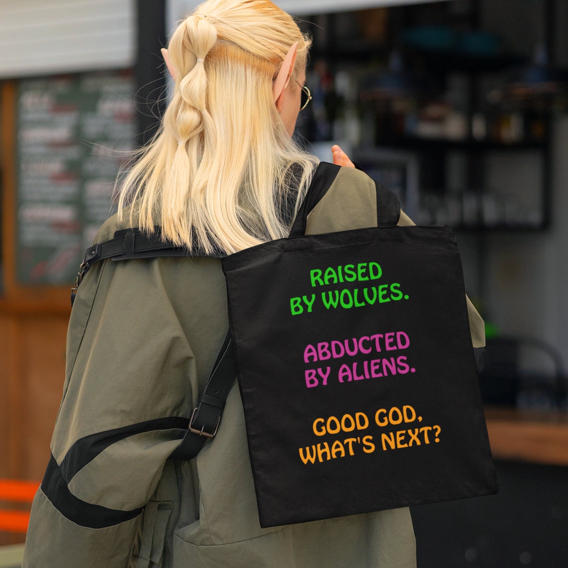Raised by Wolves/abducted by Aliens... Tote Bag Poem, Offbeat/absurdist ...