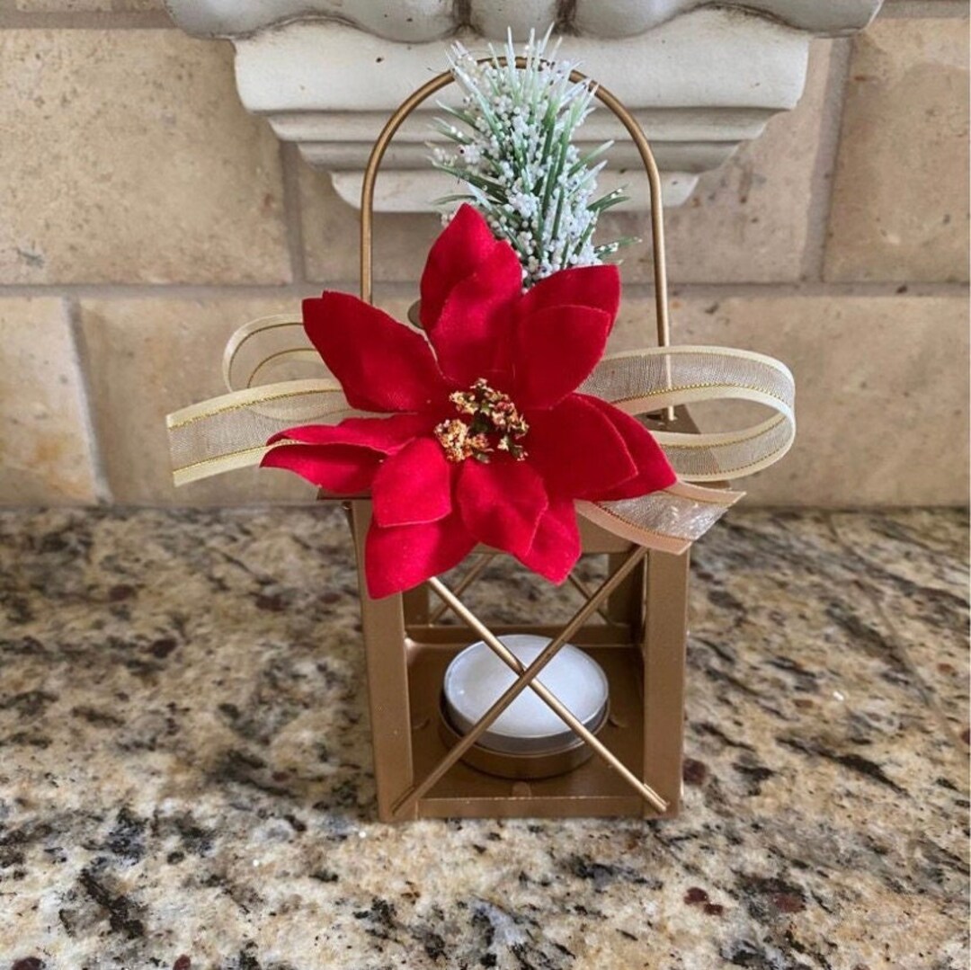 Rustic Gold Metal Mini Lantern, DIY, Includes Wax Tea Light, Box and ...