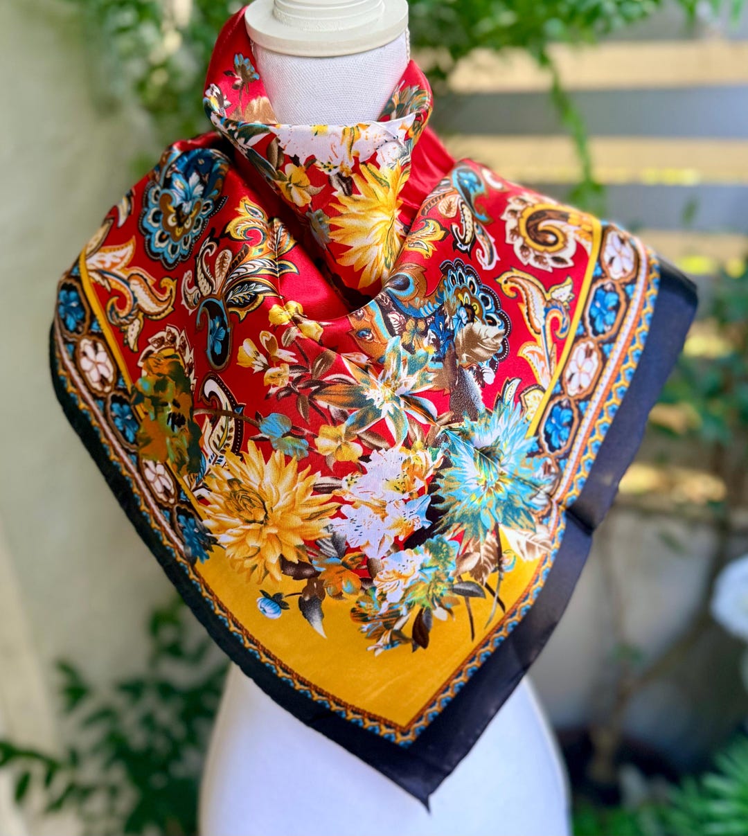 Asia's Flair - 35" (90cm) Square Scarves - Neckerchief/bag /head Scarf ...