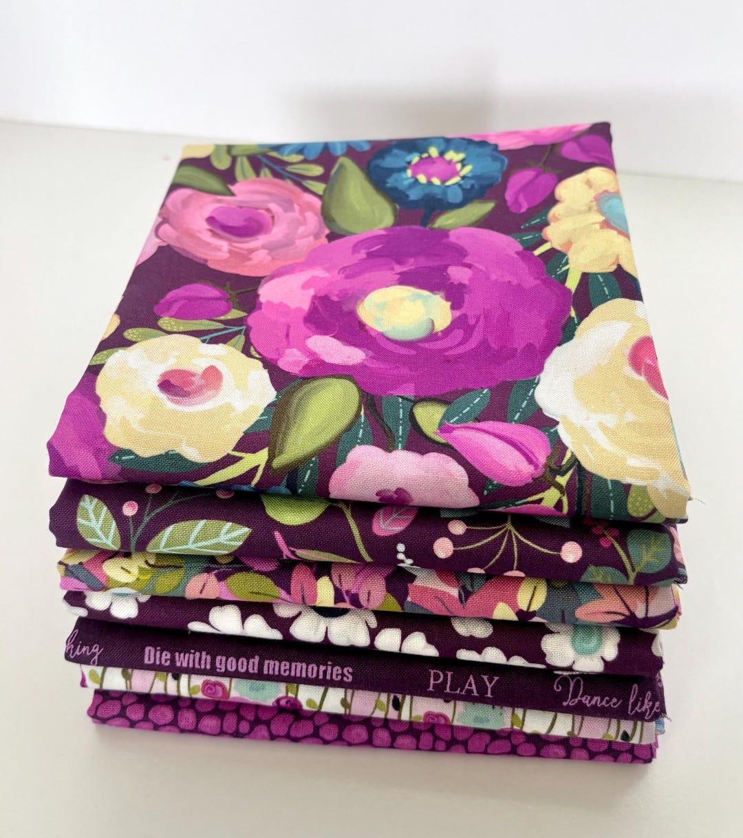 Floral 7-piece Fabric Bundle: "fragrant Fields" Riley Blake Cotton ...