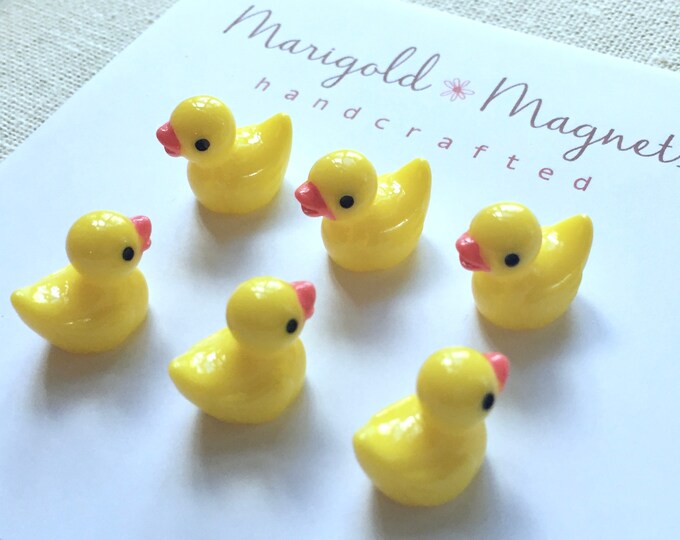 Tiny Duck Magnets, Set of 6 YELLOW Ducks, Small SUPER STRONG Magnets ...