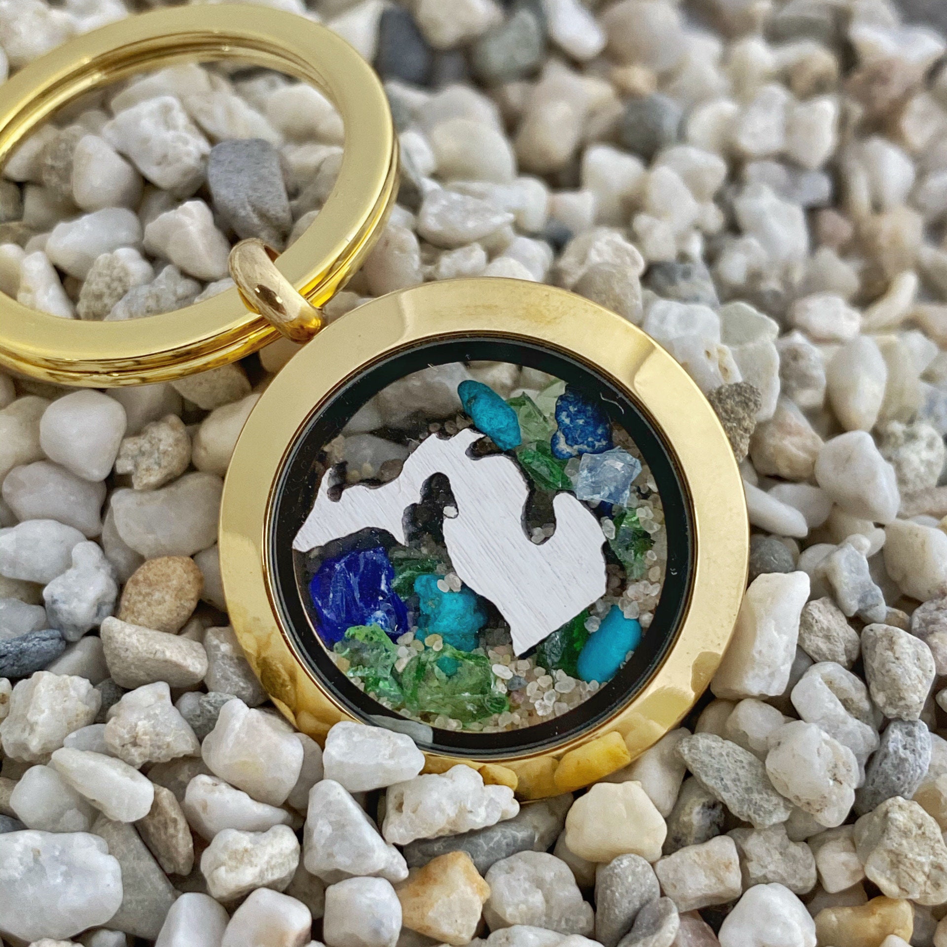 Great Lakes Beach Locket Keychain, All 5 Great Lakes, Key Chain ...