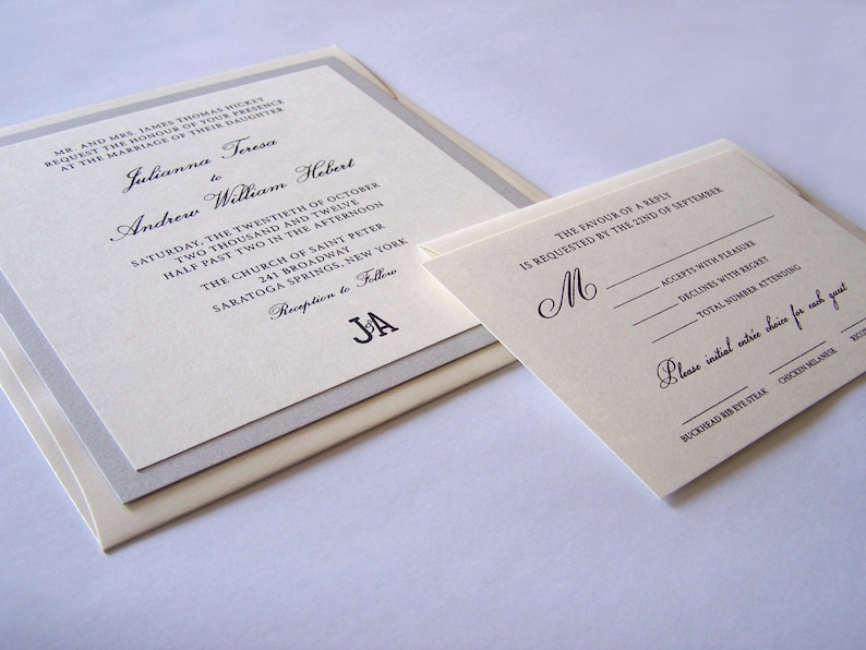 Thermography Square Wedding Invitation - Classic Thermography Wedding ...