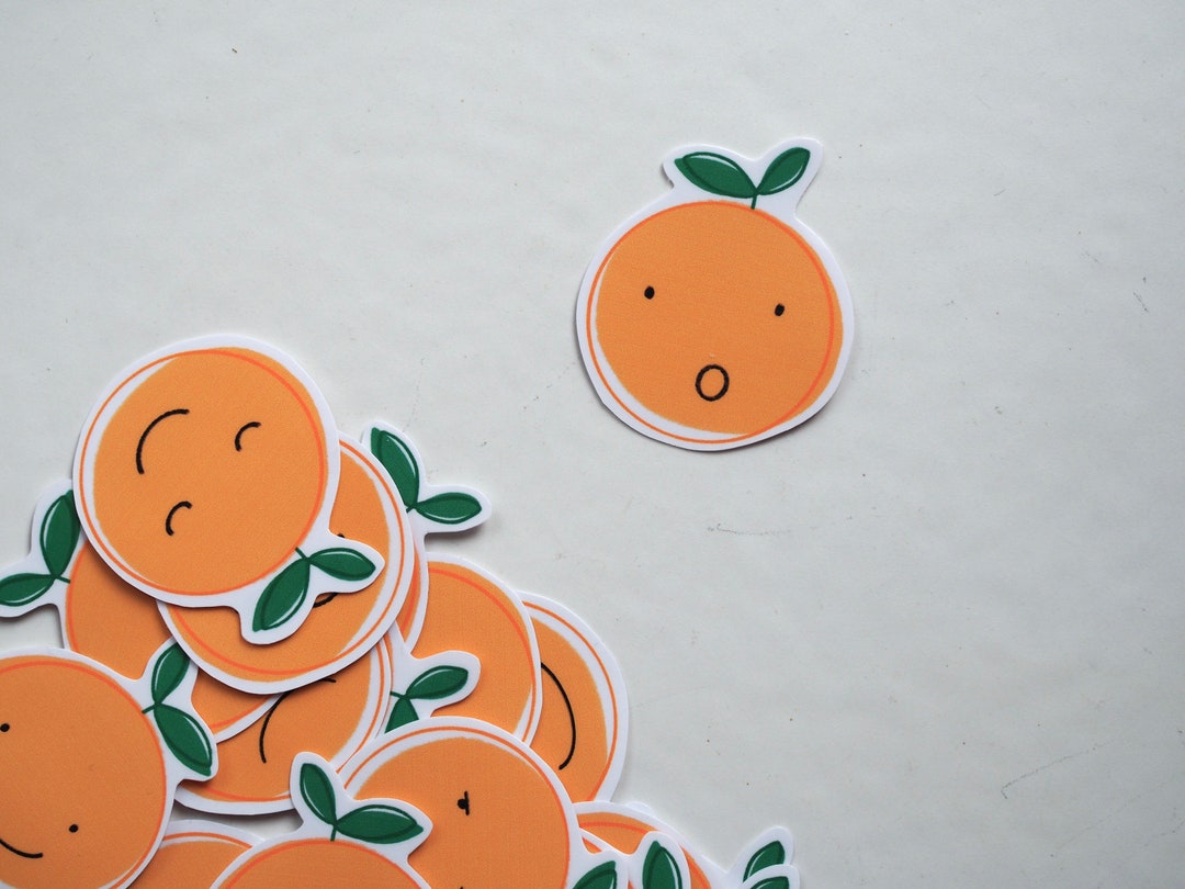 Cuties Vinyl Stickers // Cute Orange Laptop Sticker for Phones ...