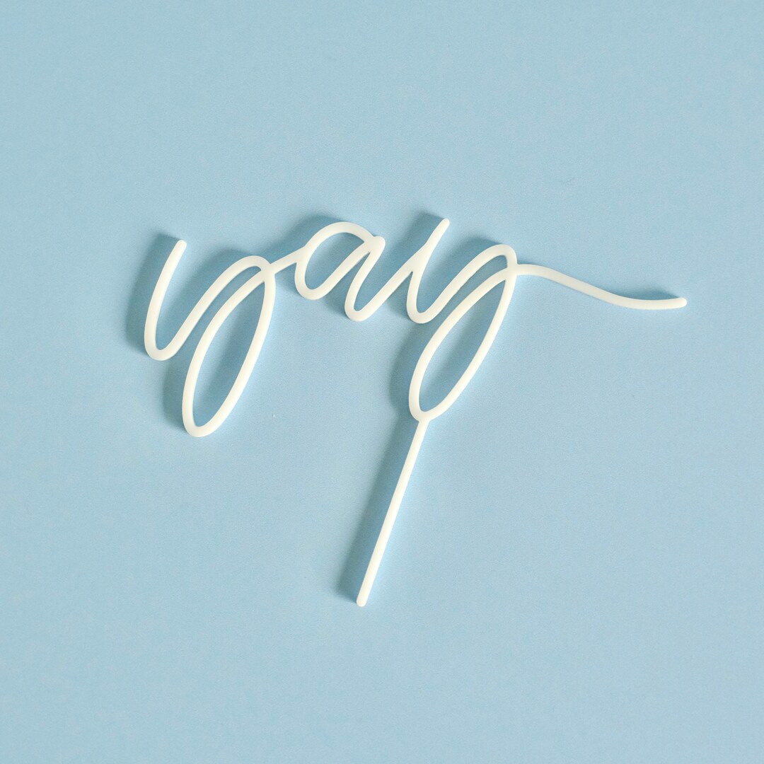 Yay Acrylic Cake Topper // Calligraphy Cake Topper for Birthday ...