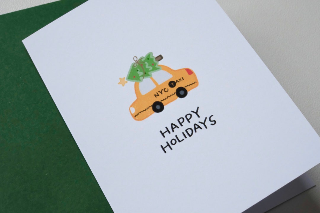 NYC Taxi Christmas Card // New York Taxi Card / Greeting Card New ...