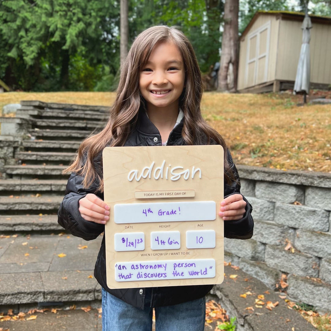 CUSTOM Back to School Sign / First Day of School Photo Prop Board / 1st ...