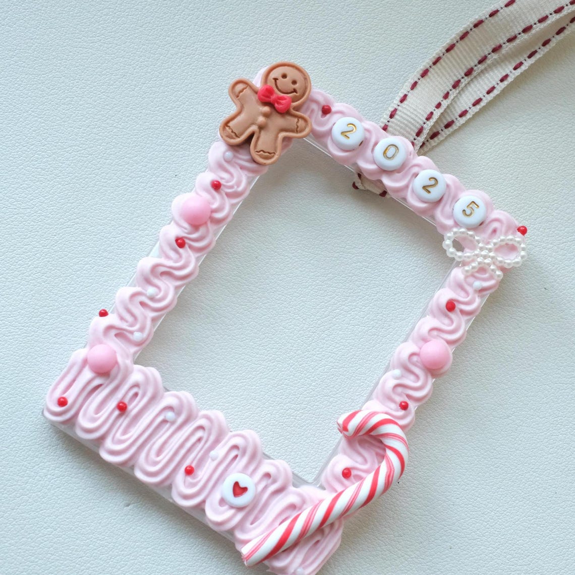 Photo Frame Ornament Coquette Bow // Handmade Decoden Picture Frame ...