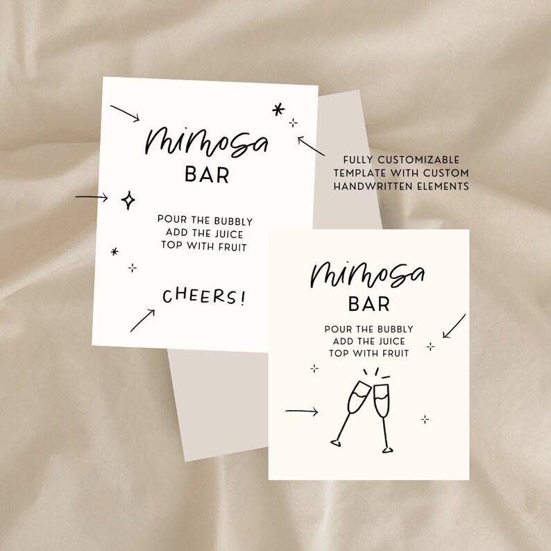 PRINTABLE Mimosa Bar Sign // Bridal Shower Mimosa Sign, Wedding Mimosa ...