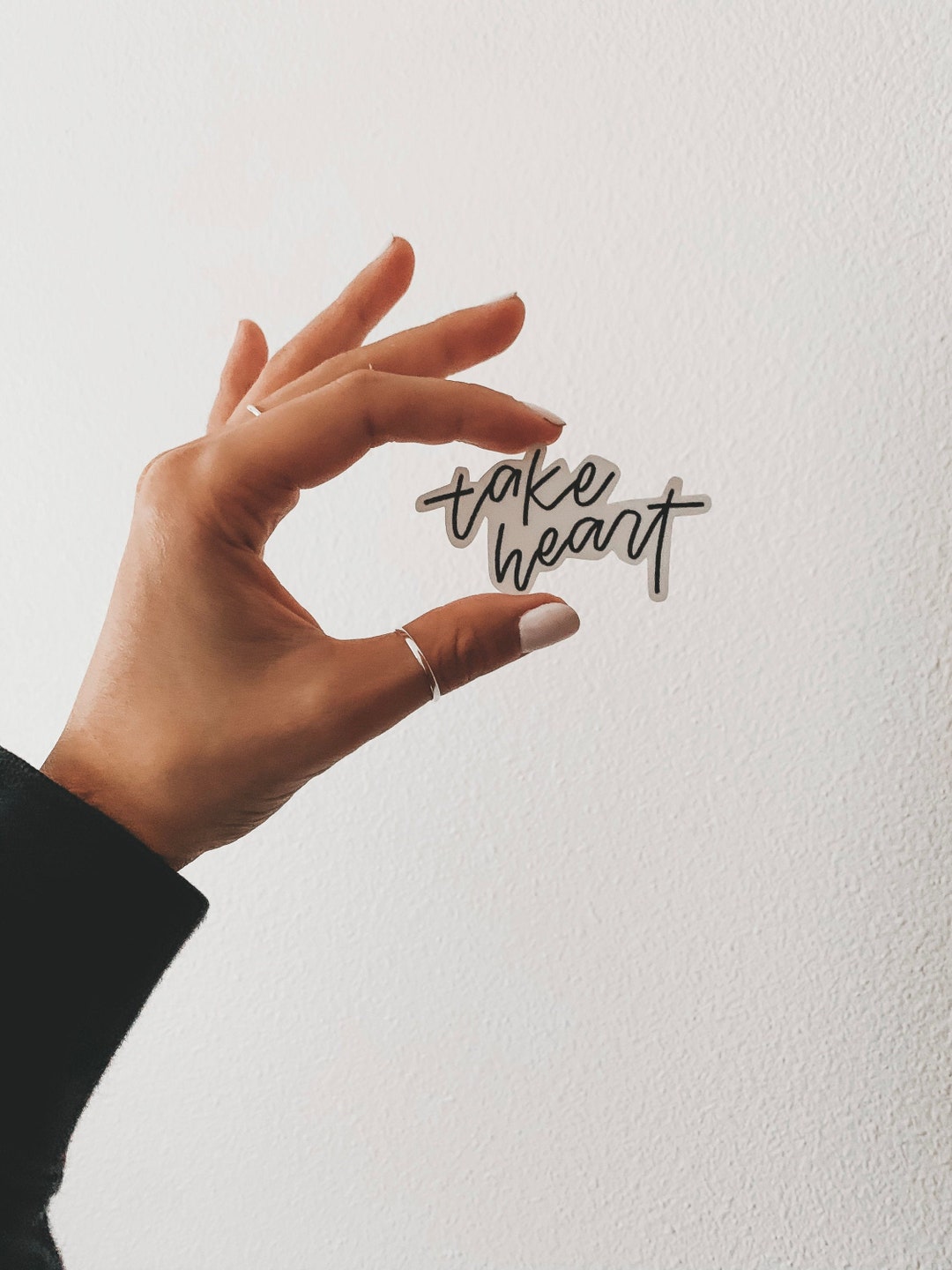 Vinyl “take Heart” Sticker - Etsy