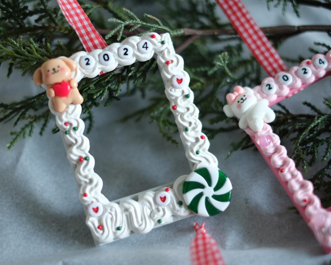 Cute Dog Photo Frame Ornament // Coquette Bow Instax Frame Kawaii ...