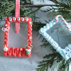 Photo Frame Ornament // Handmade Decoden Picture Frame Christmas ...
