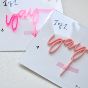 Yay Acrylic Cake Topper // Calligraphy Cake Topper for Birthday ...