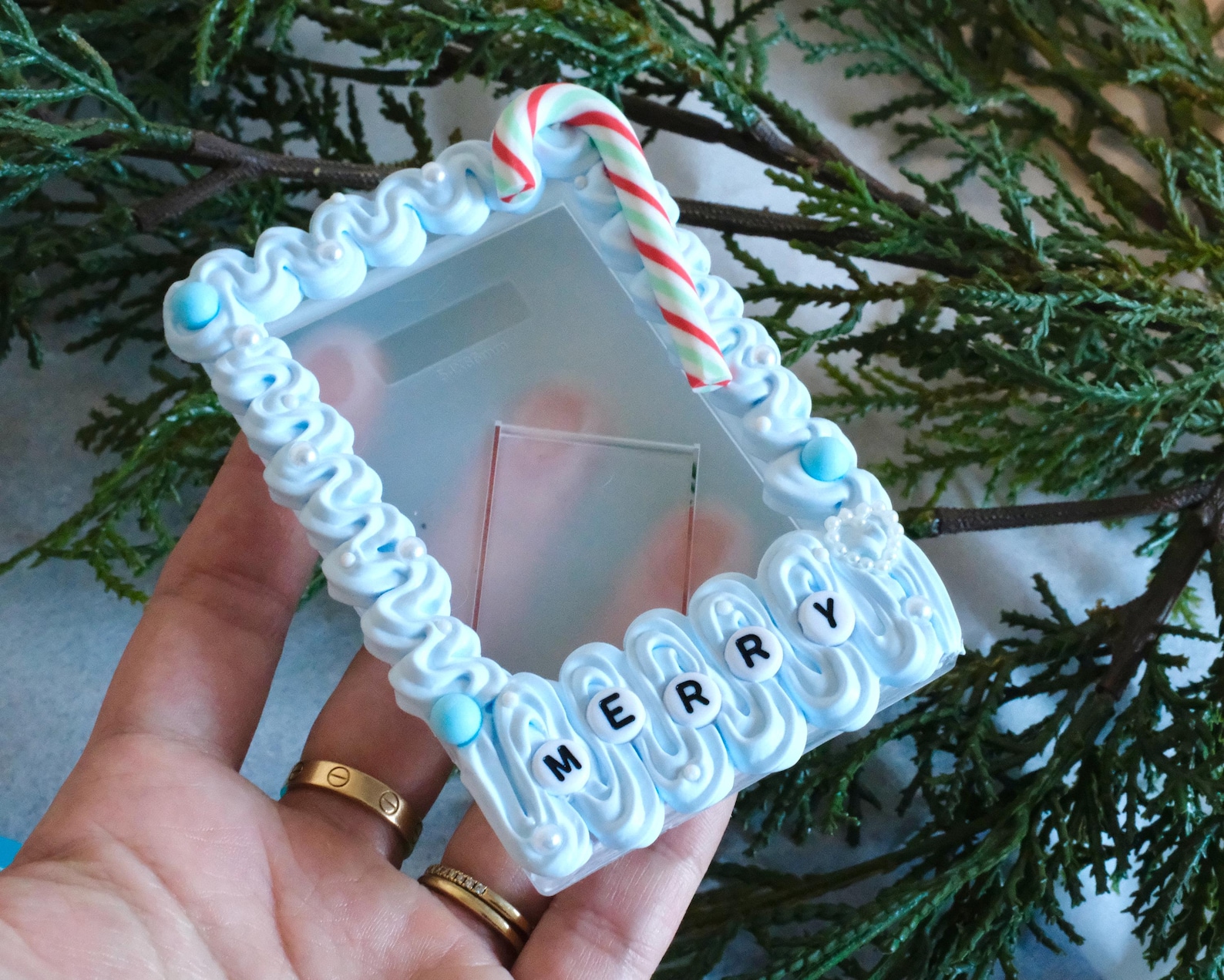 Photo Frame Ornament // Handmade Decoden Picture Frame Christmas ...