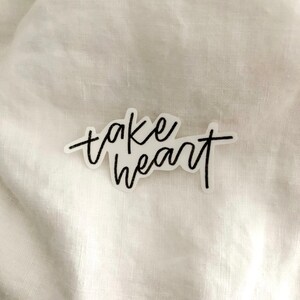 Vinyl “take Heart” Sticker - Etsy