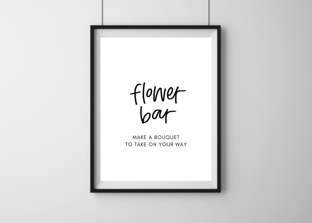 PRINTABLE Flower Bar Sign // Minimal Modern Flower Bar Sign for Bridal ...