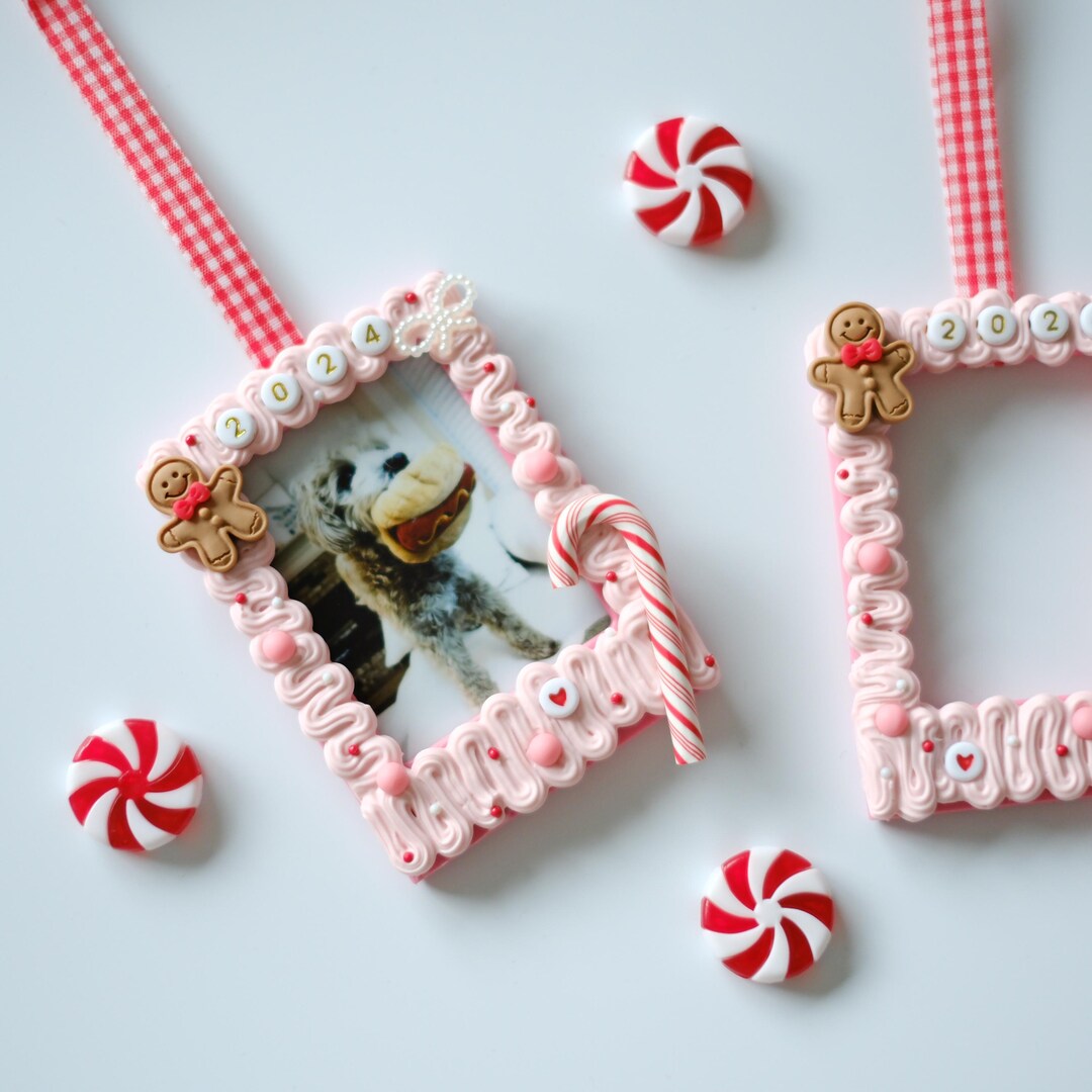 Photo Frame Ornament Coquette Bow // Handmade Decoden Picture Frame ...