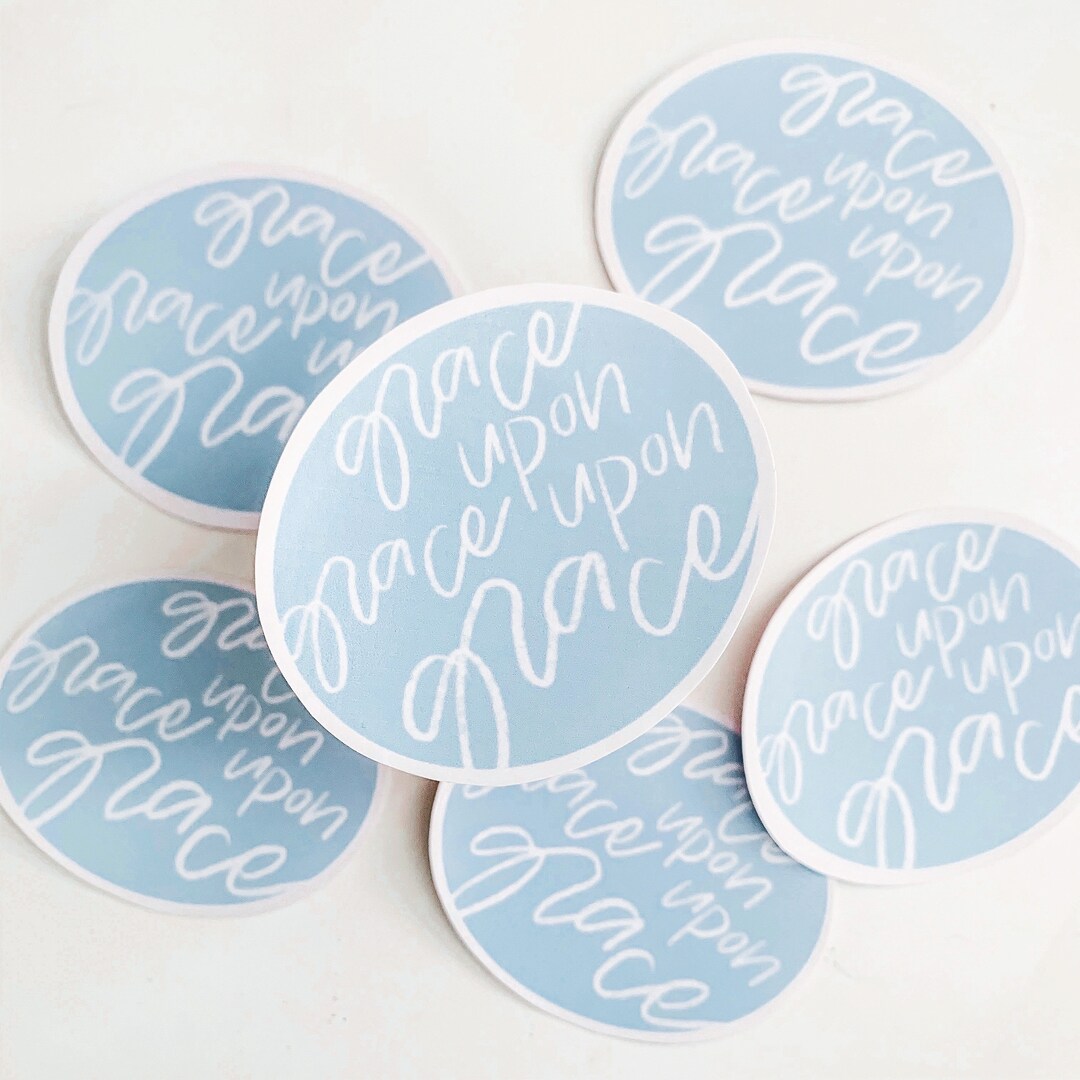 Christian Sticker // Vinyl "grace Upon Grace" Sticker - Etsy