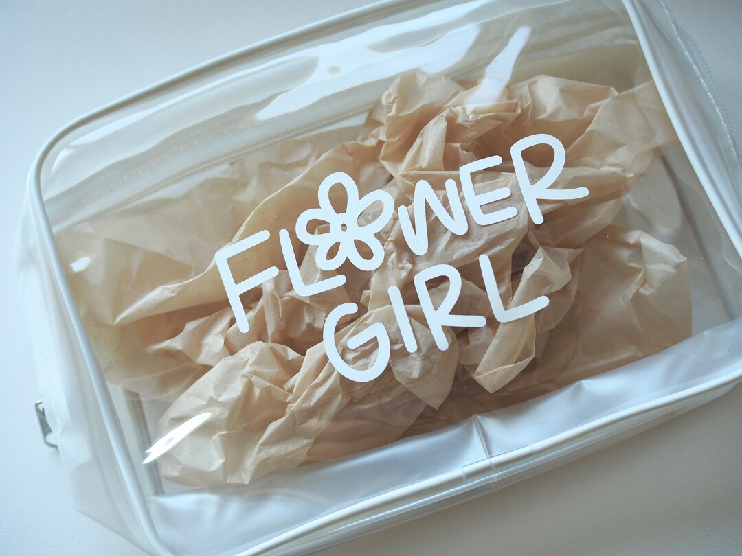 Flower Girl Makeup Pouch Bag // Handmade Flower Girl Gift Bag - Etsy