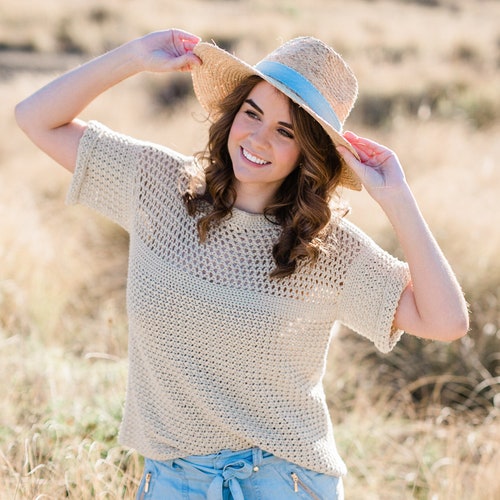Crochet Pattern // Net Mesh Lace Crochet Oversized Tee Open - Etsy