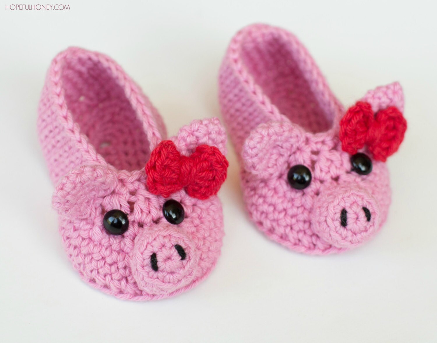 CROCHET PATTERN Pink Piggy Baby Booties | Etsy