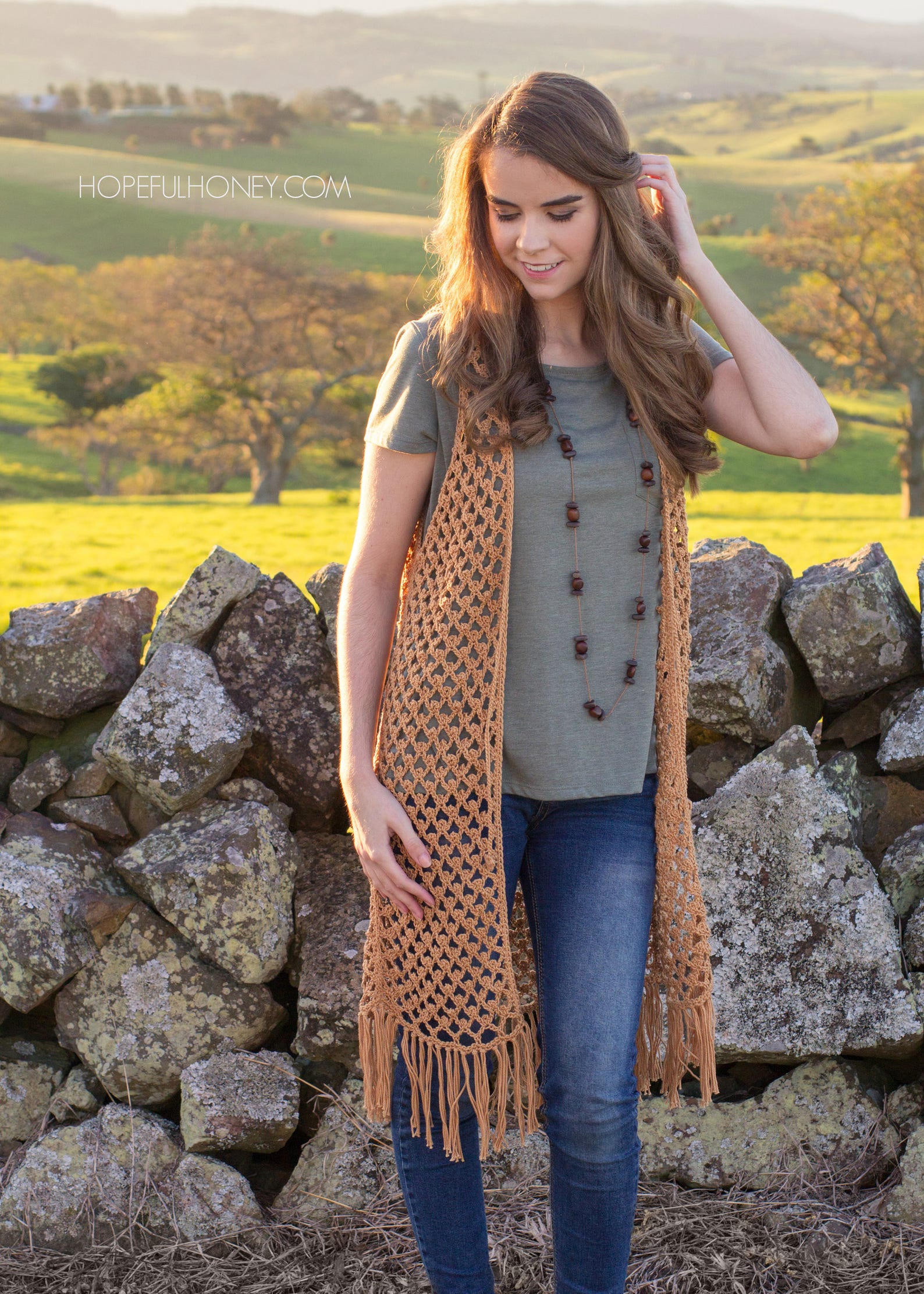 Crochet Pattern // Easy Mesh Net Open Weave Lace Hippie Boho 70s Retro ...