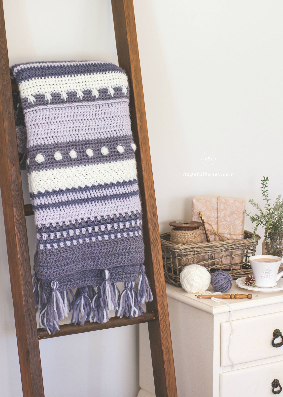 Crochet Pattern // Easy Striped Afghan Blanket Pattern - Etsy