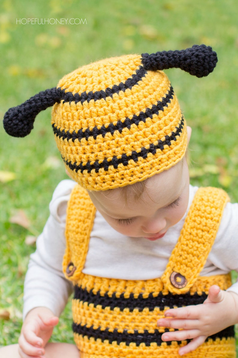 CROCHET PATTERN Bumble Bee Baby Hat & Playsuit Set | Etsy