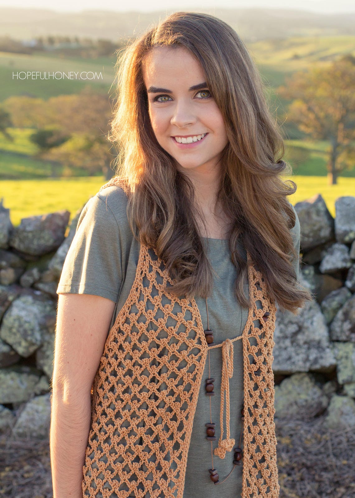 Crochet Pattern // Easy Mesh Net Open Weave Lace Hippie Boho 70s Retro ...