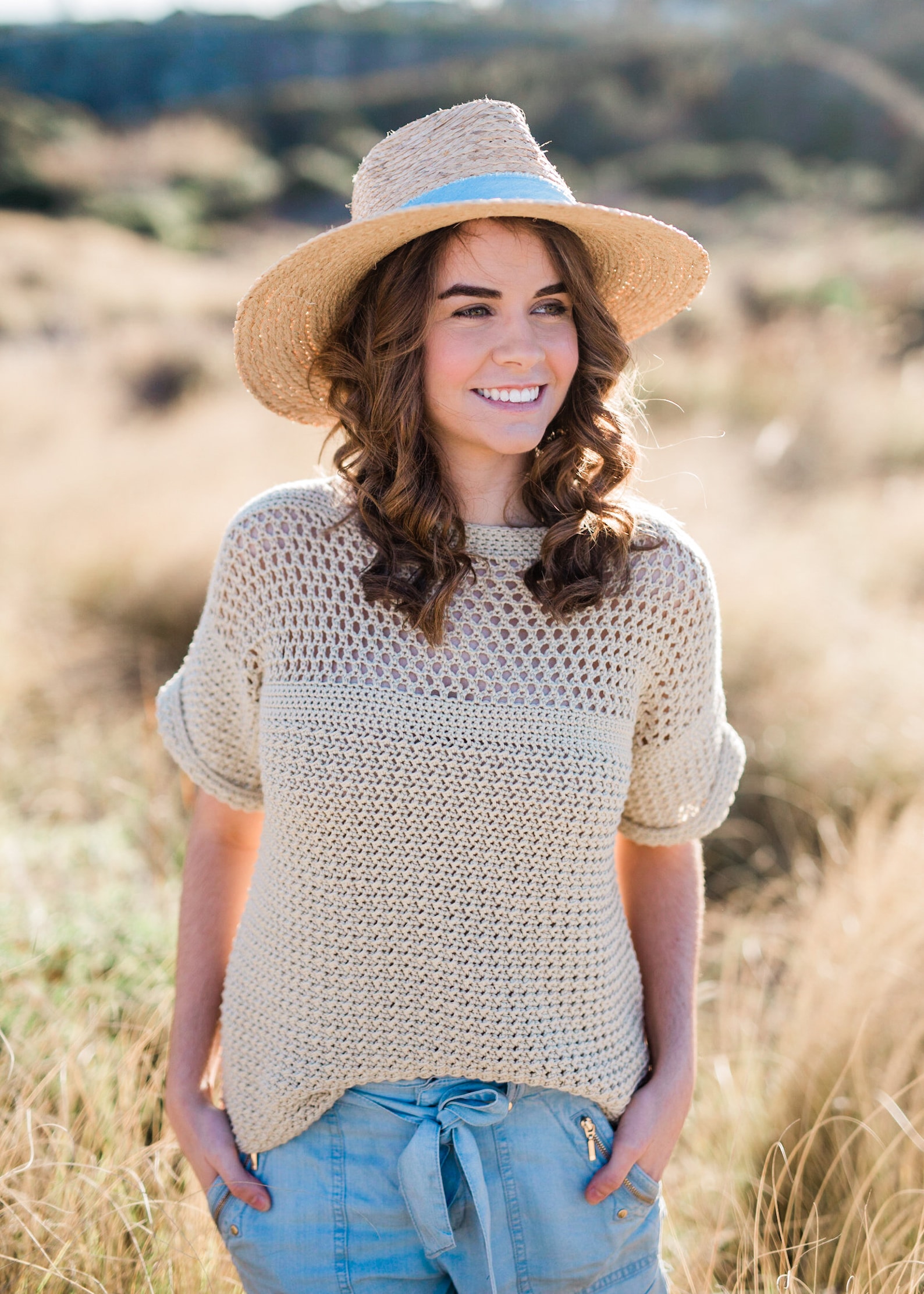 Crochet Pattern // Net Mesh Lace Crochet Oversized Tee Open Weave Boxy ...