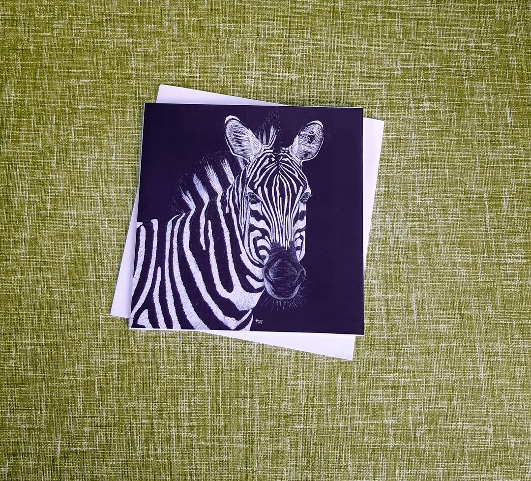 Zebra Blank Greetings Card - Etsy
