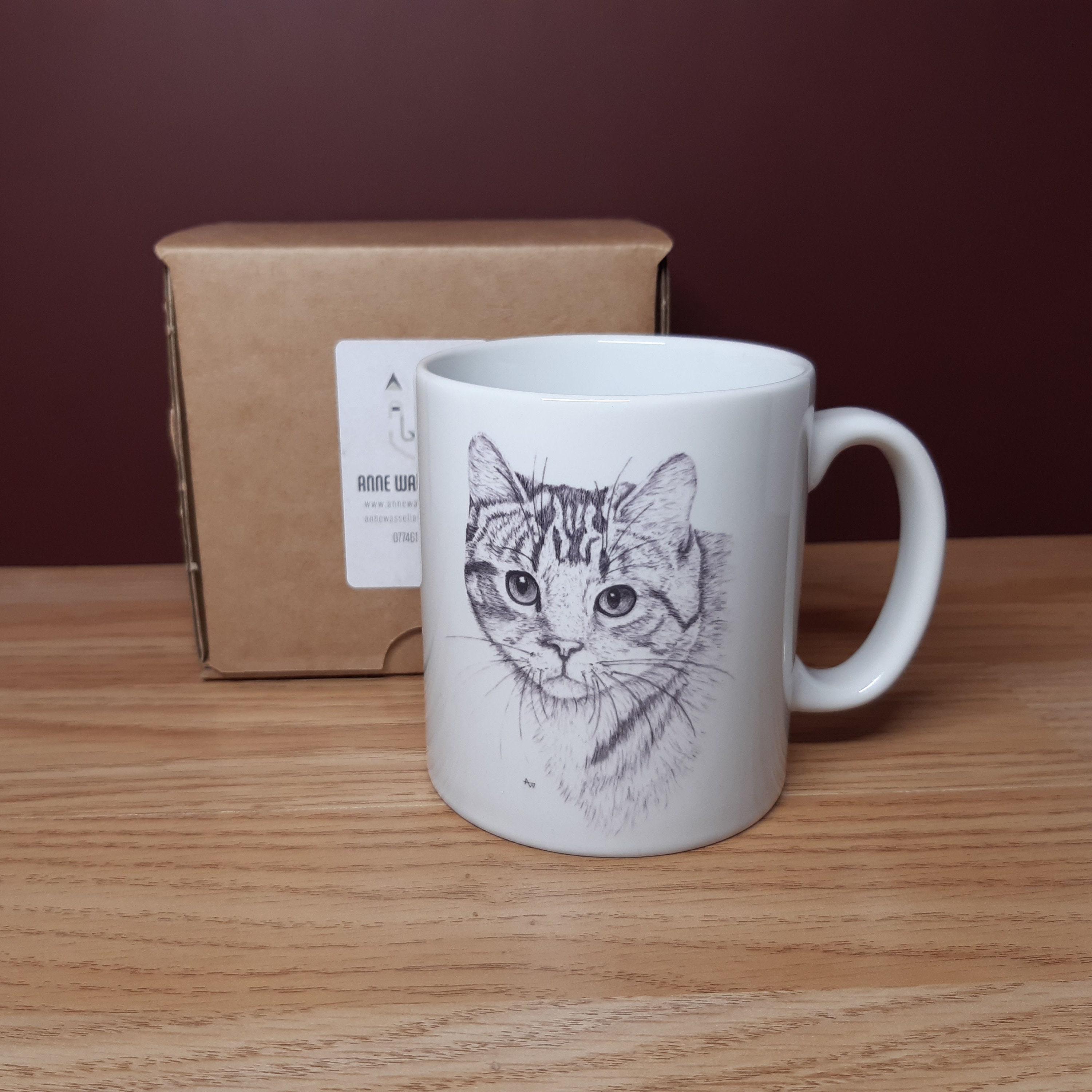 Cat Ceramic Mug Pencil Drawing | Etsy