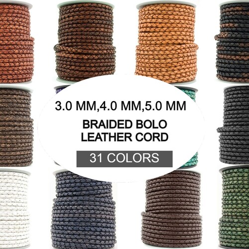 Natural Antique Brown Braided Round Bolo Leather Cord Lace 3mm - Etsy