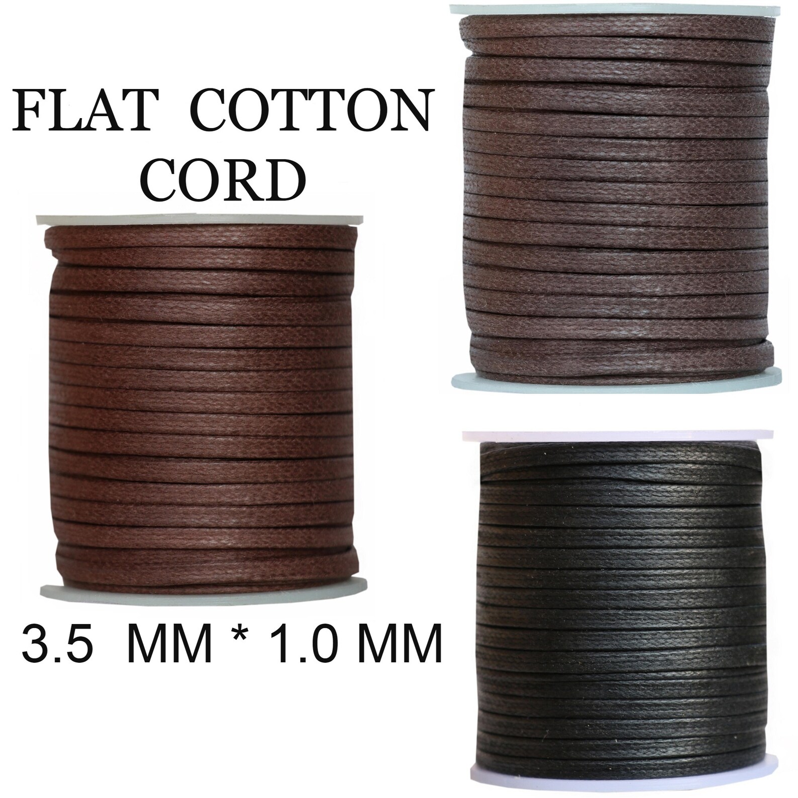 Xsotica® Flat Cotton Cord 3.5 MM 1.0 MM Waxed Cotton - Etsy