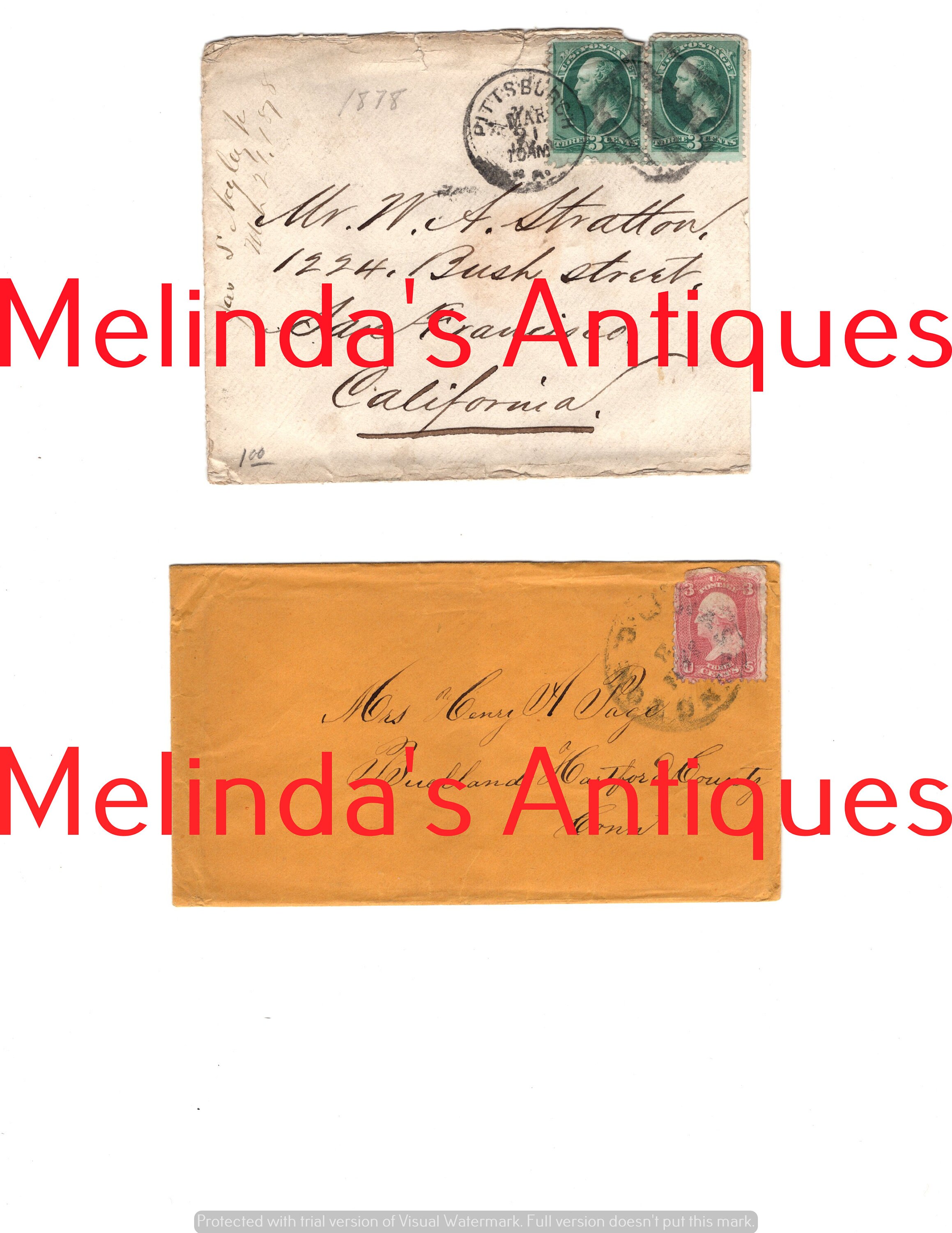 Digital Download 1800's Envelopes Covers Antique Stamps Postmarks ...