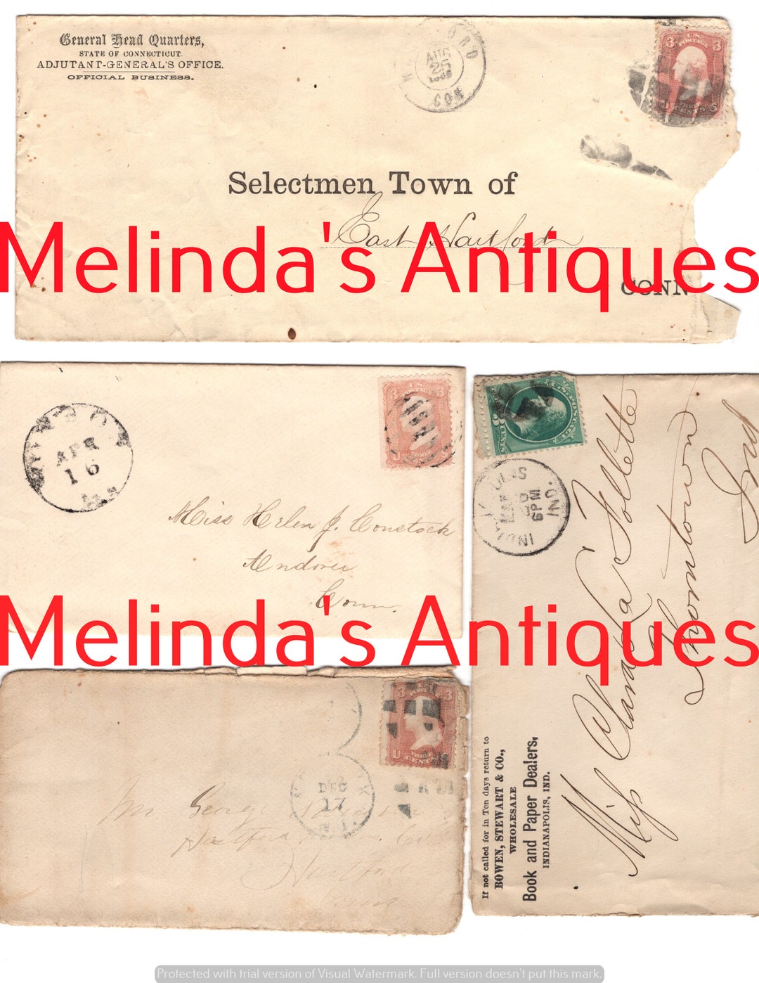Digital Download 1800's Envelopes Covers Antique Stamps Postmarks ...