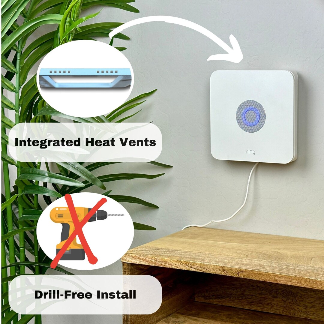 Slim Wall Mount for Ring Alarm Base Station Gen 1 & 2, Slim Design ...