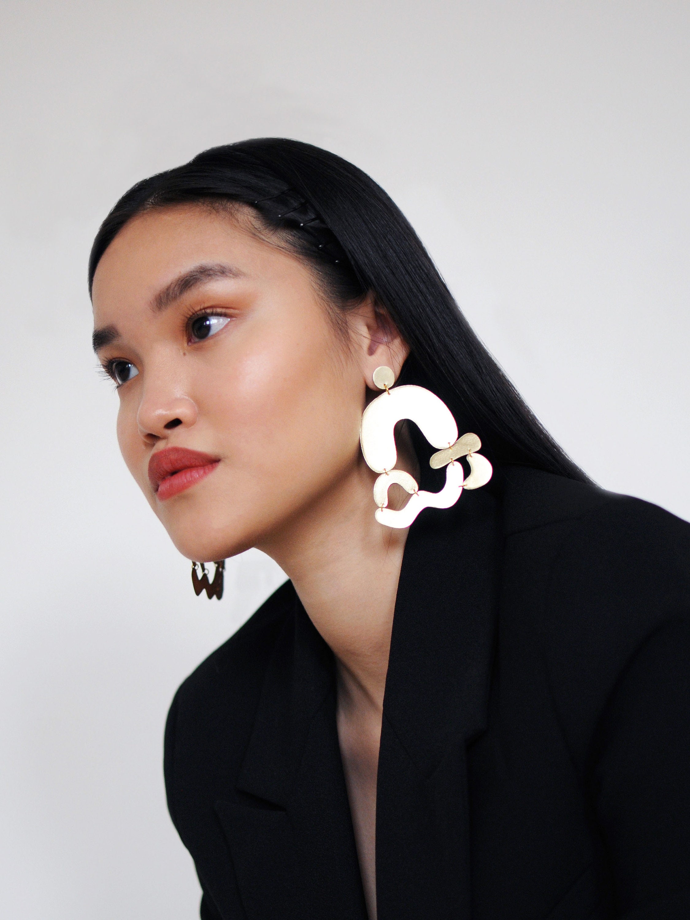 Arched Abstract Earrings - Etsy UK