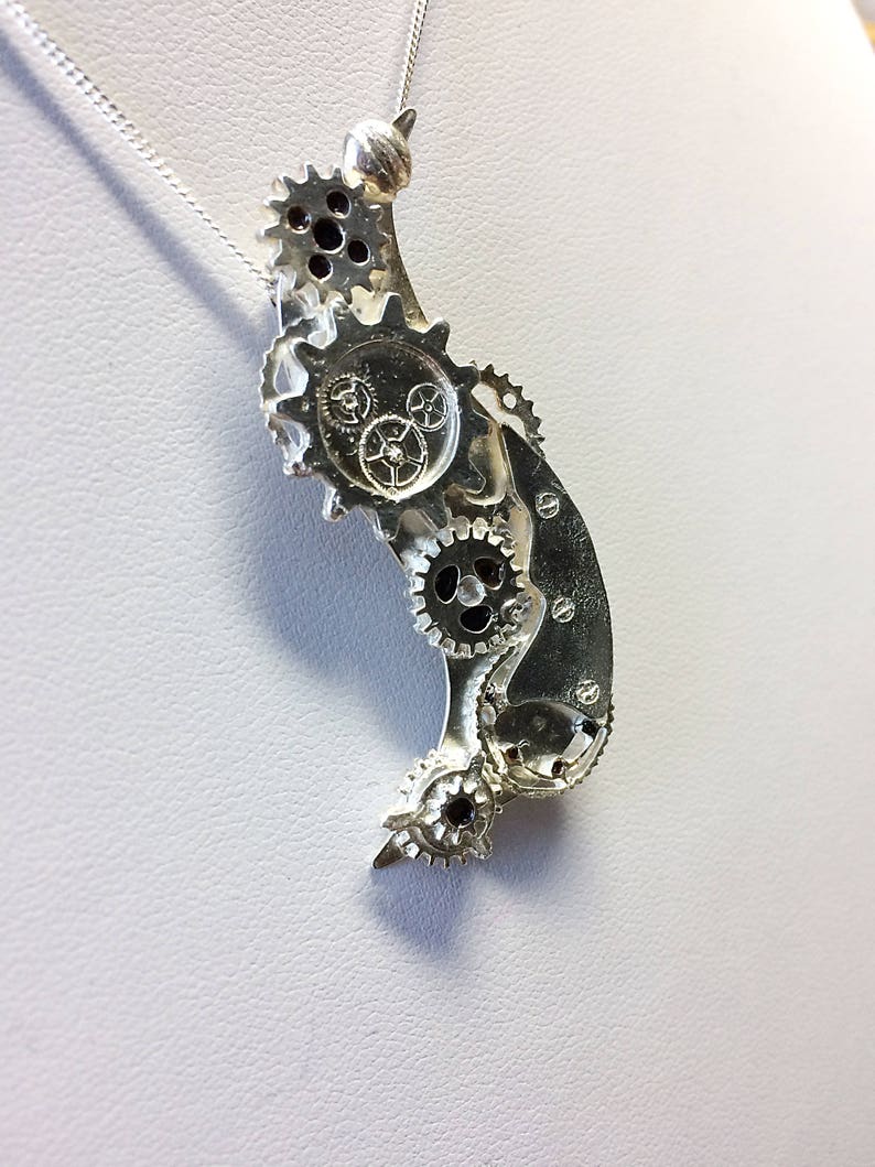 The Silver Clockwork Dragon Pendant - Etsy