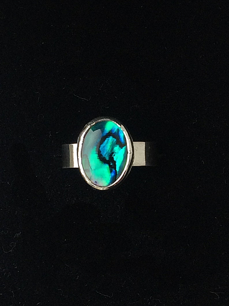 Sterling Silver Green Blue Abalone Paua Shell Ring - Etsy Australia