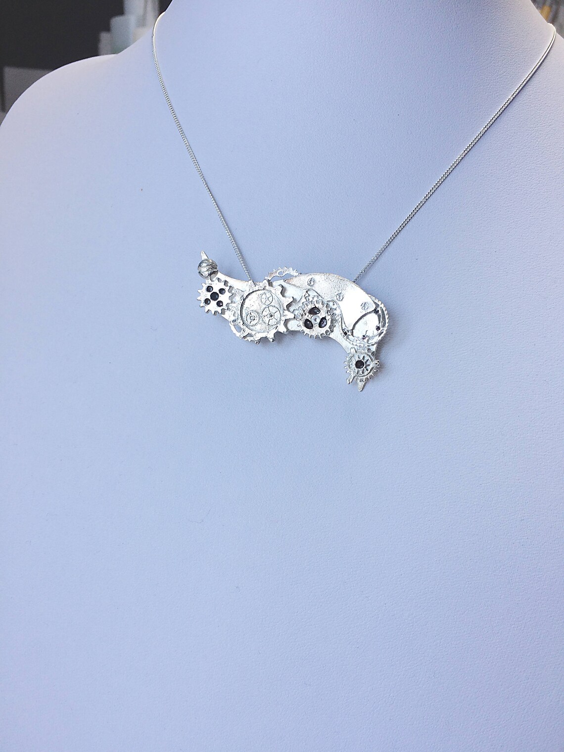 The Silver Clockwork Dragon Pendant - Etsy