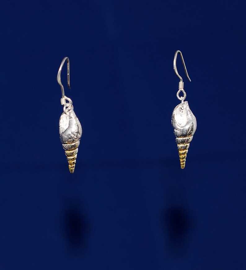Fine Silver Shell Earrings With 24ct Gold Plating - Etsy