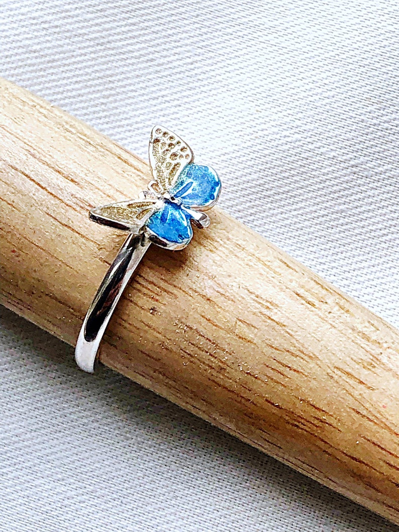 Dainty Butterfly Ring in Sterling Silver. Stacking Butterfly - Etsy