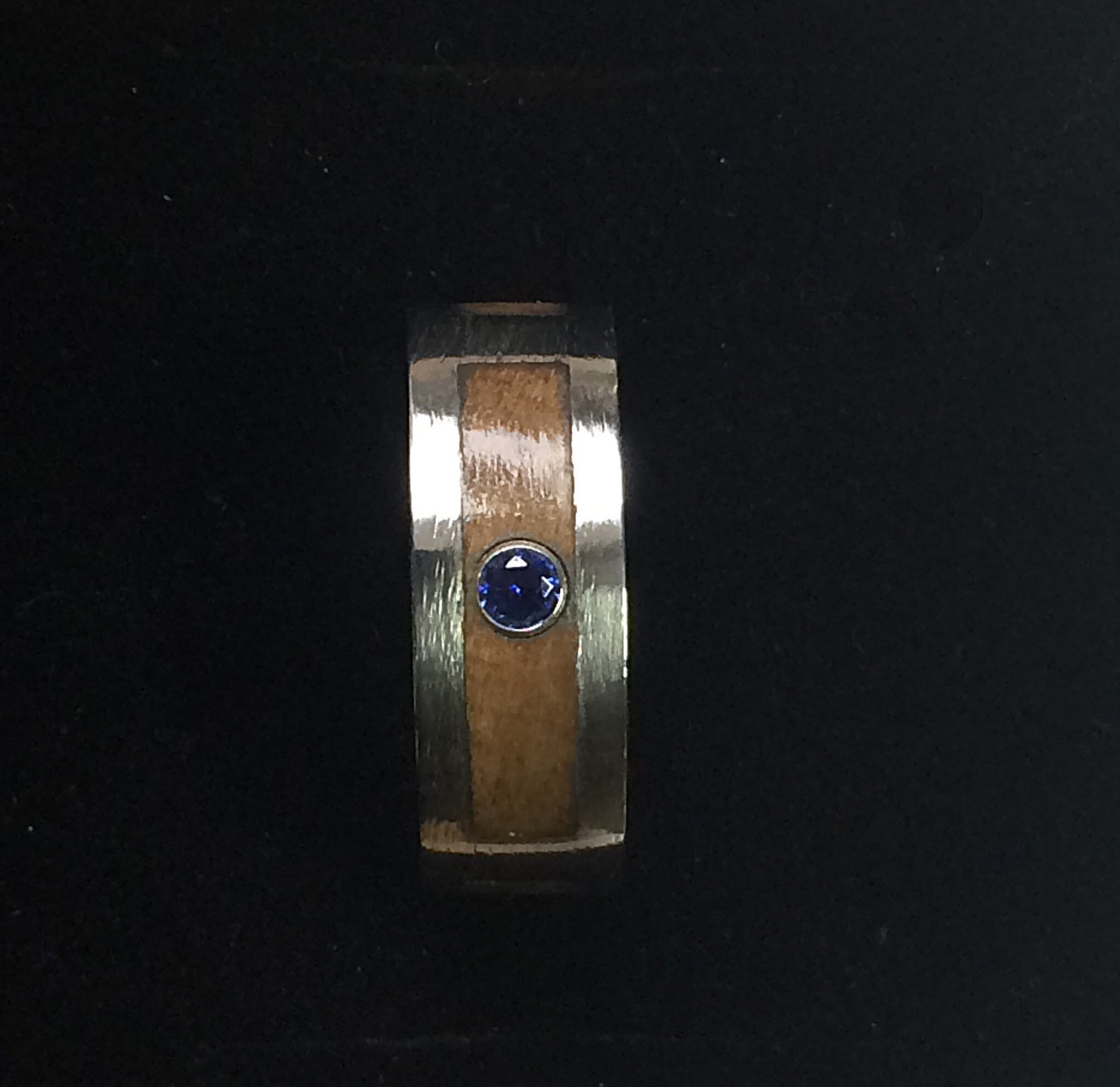 Sterling Silver Satin Double Gallery Ring Inlaid With Wild Scottish ...