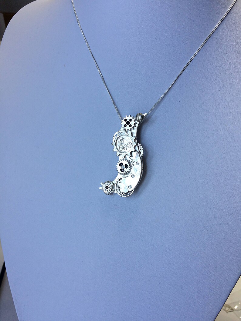 The Silver Clockwork Dragon Pendant - Etsy