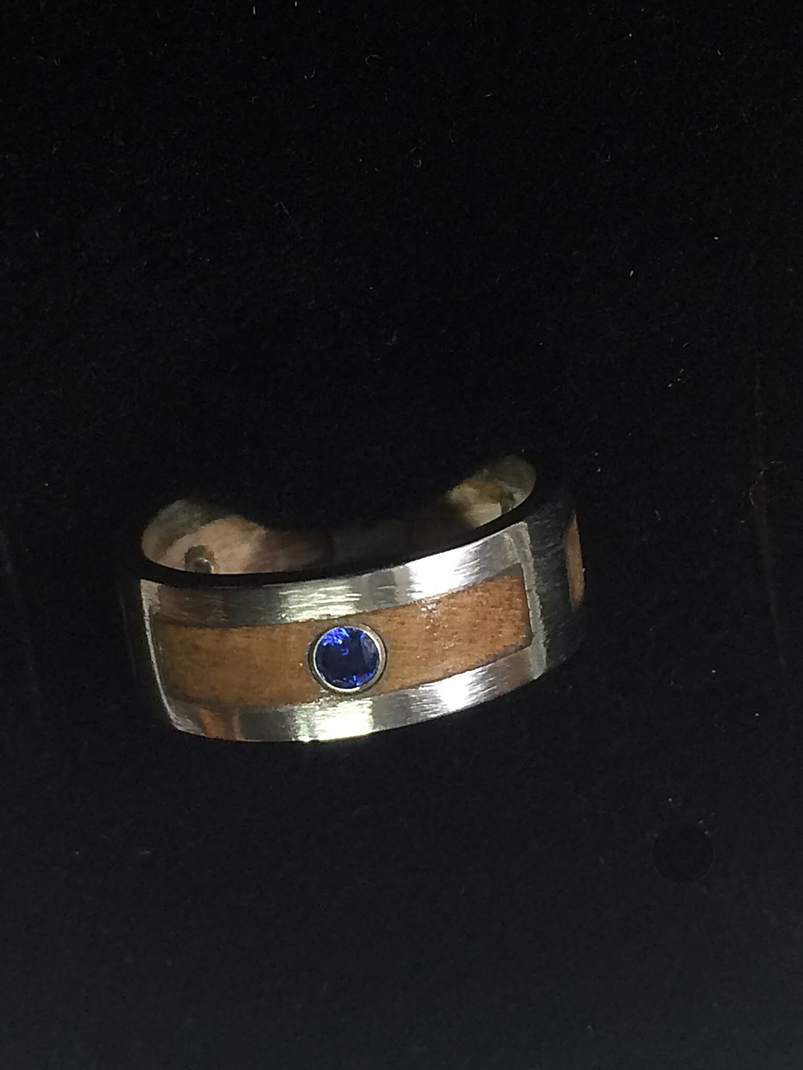 Sterling Silver Satin Double Gallery Ring Inlaid With Wild - Etsy